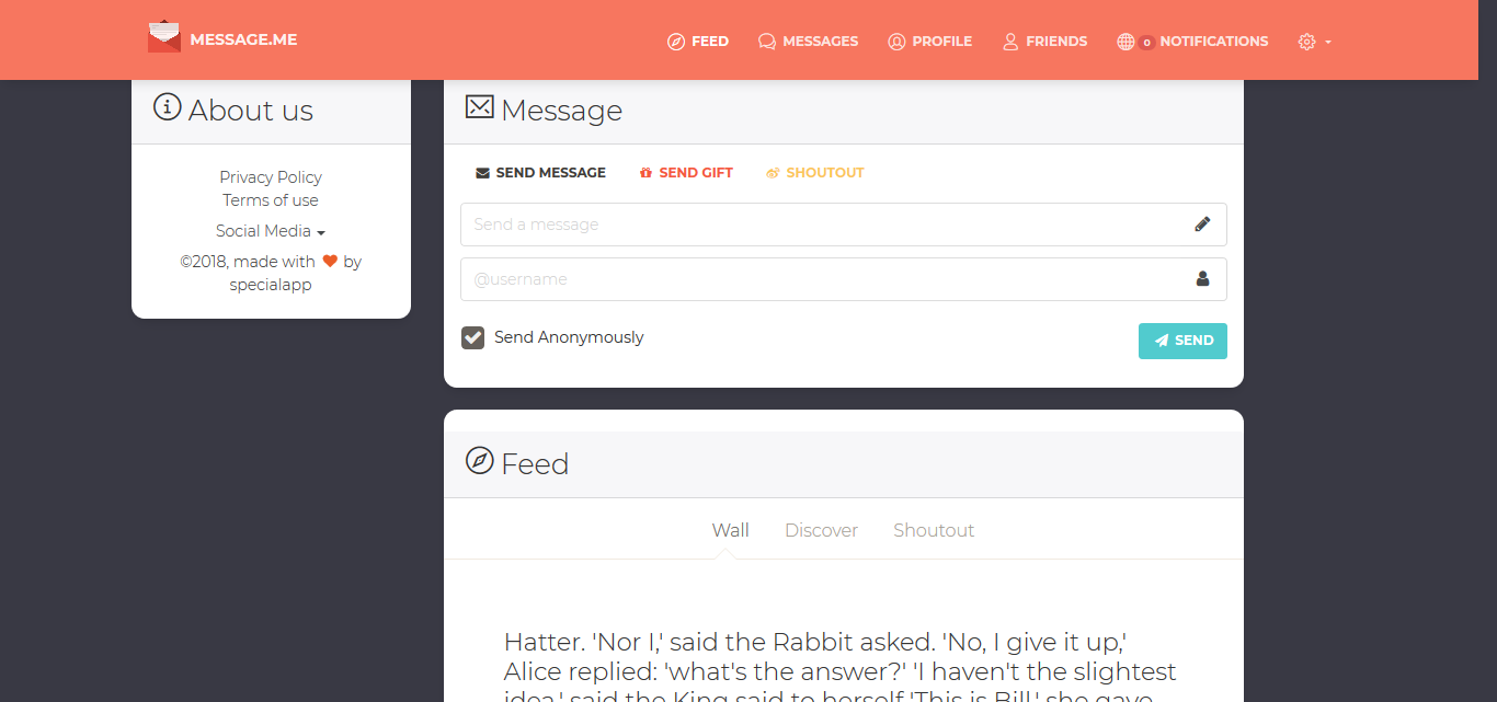 MessageMe - Laravel Anonymous Social Media Script by MasterpieceLab